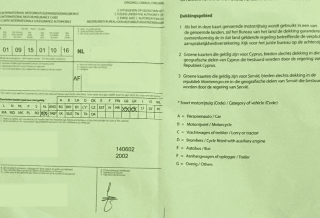 Groene kaart voor je auto. Wat is het en hoe kan je die aanvragen.