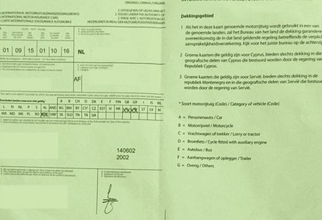 Green card for your car. What is it and how to apply for it.