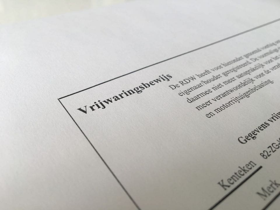 Wat te doen als je jouw RDW vrijwaringsbewijs kwijt bent?